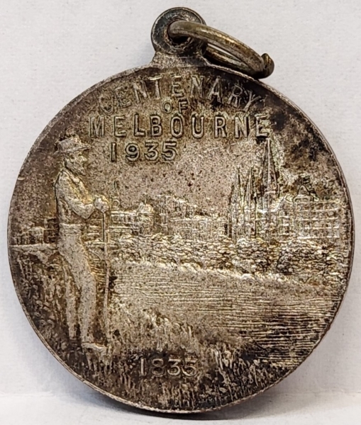 AUSTRALIA 1934 - 1935 . MELBOURNE CENTENARY MEDAL . DATE ERROR