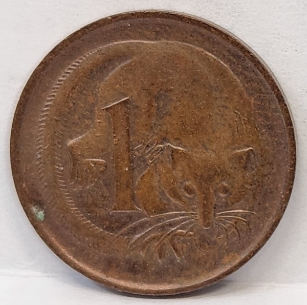 AUSTRALIA 1983 . ONE 1 CENT COIN . ERROR . OIL FILLED DIE and OTHER DIE ...