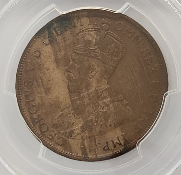 AUSTRALIA 1925 . ONE 1 PENNY . PCGS GRADE