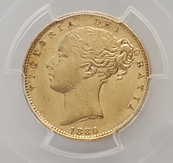 AUSTRALIA 1880 . ONE 1 SOVEREIGN . MELBOURNE . GOLD