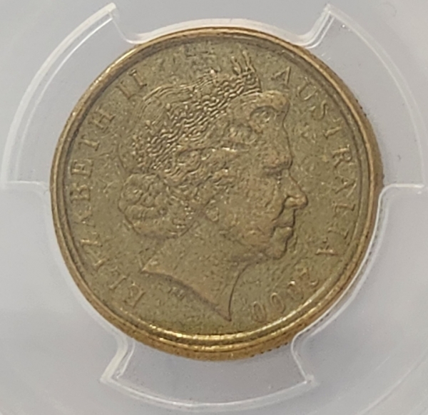 AUSTRALIA 2000 . ONE 1 DOLLAR COIN . ERROR . MULE . STRUCK ON TEN 10 CENTS