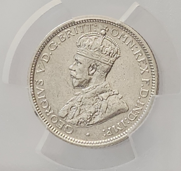 AUSTRALIA 1918 . SIXPENCE . PCGS GENUINE