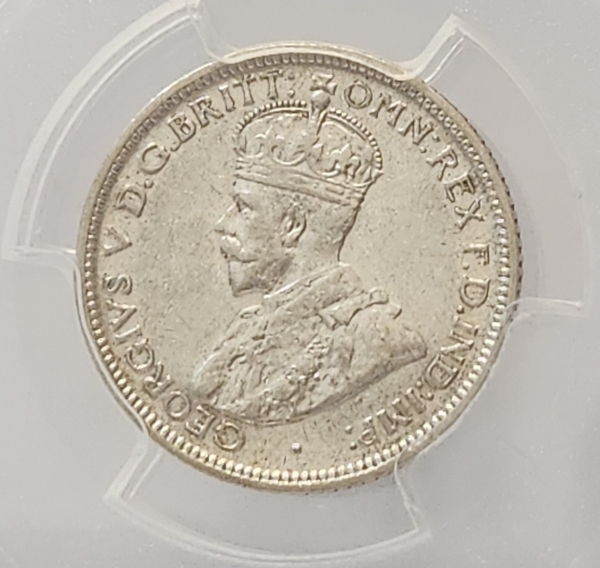 AUSTRALIA 1918 . SIXPENCE . PCGS AU53