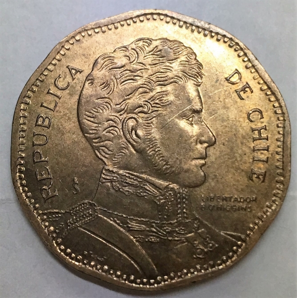 Chile 2008...50 Pesos Coin...Error